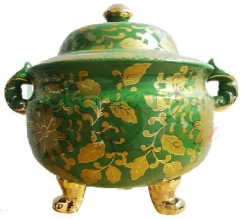 Sopera Orula / Inle – verde Orisha Tureen with Golden Flowers ...